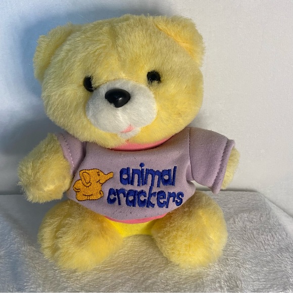 Toys | Vintage Yellow Teddy Bear Plush Animal Crackers Elephant Purple ...